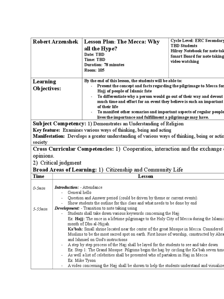 Mecca Lesson | PDF | Hajj | Mecca