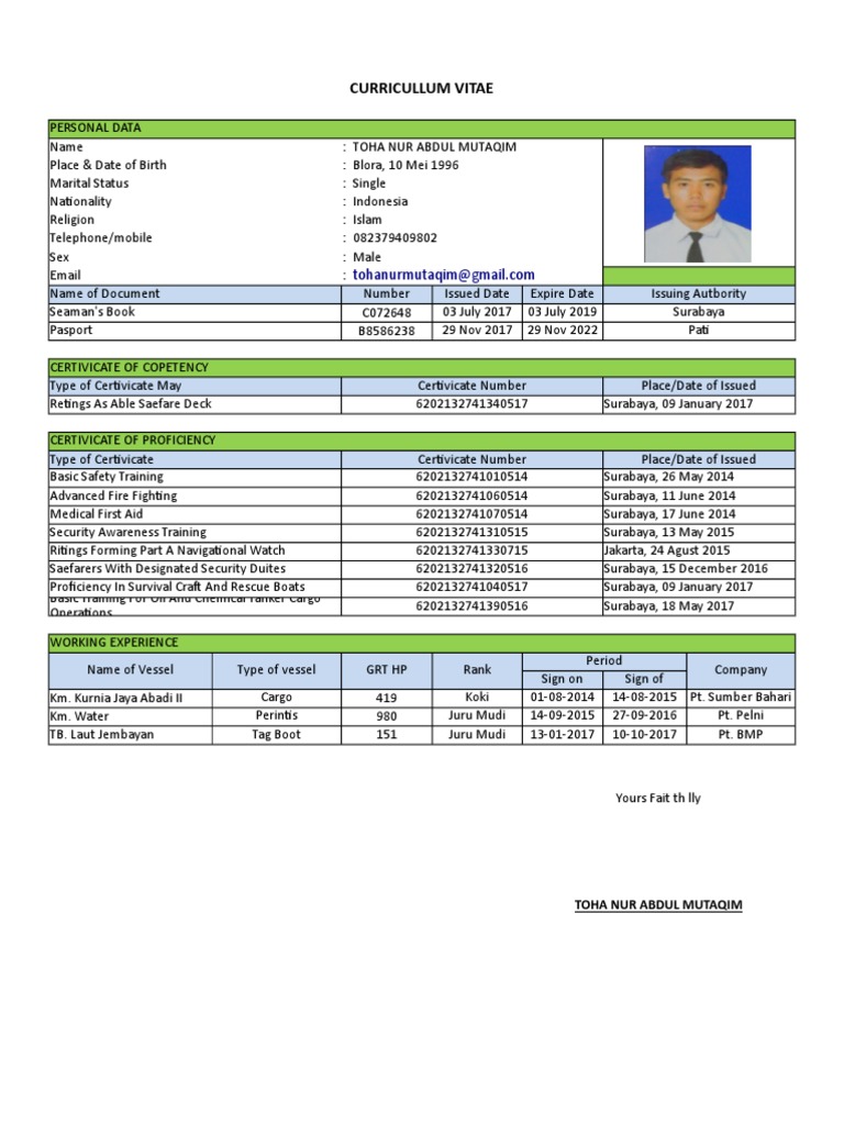 CV Toha Nur | PDF | Boats | Transport
