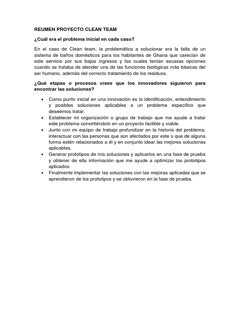 Caso Clean Team | PDF