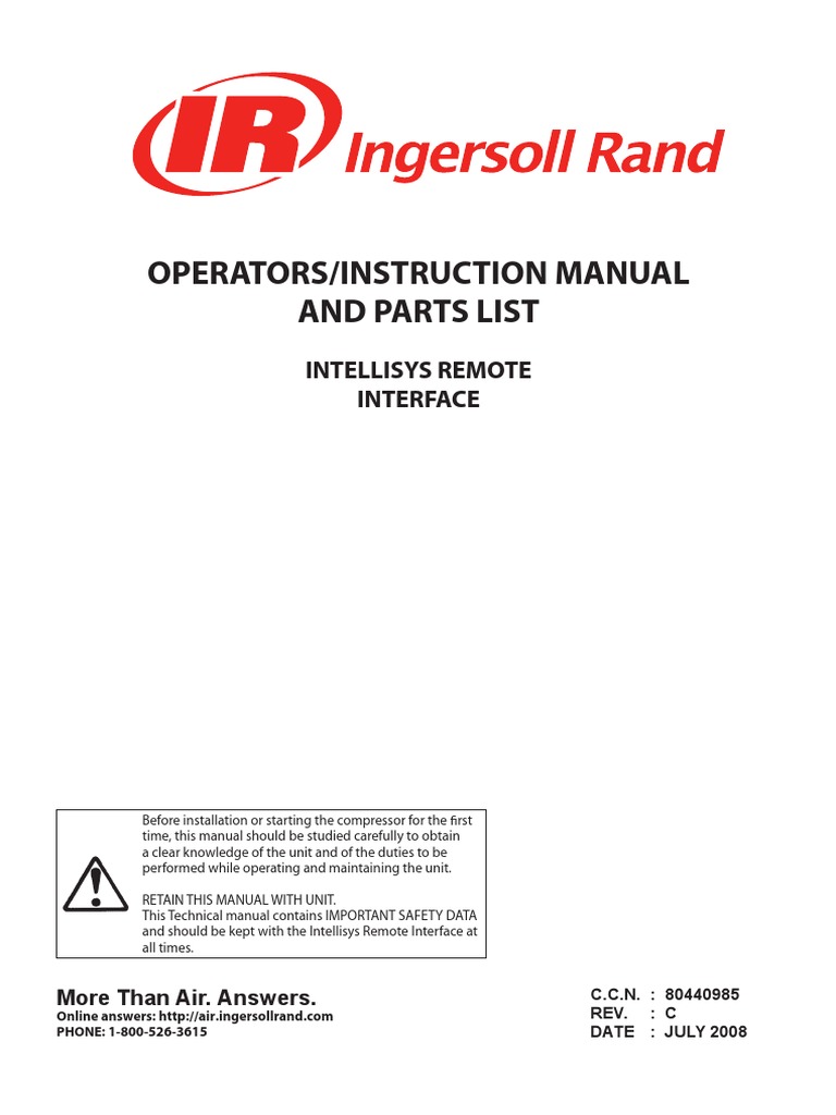 Ingersoll Rand Manual | PDF | Duplex (Telecommunications) | Electrical ...
