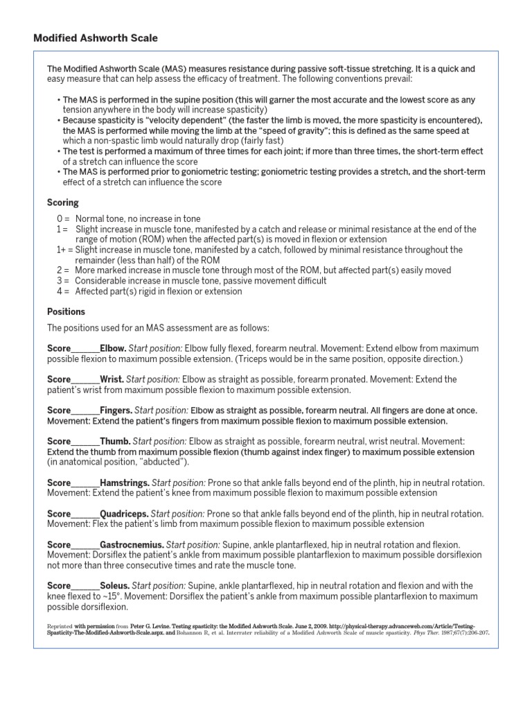 DOC 1--Modified Ashworth Scale.pdf | Anatomical Terms Of Motion | Elbow