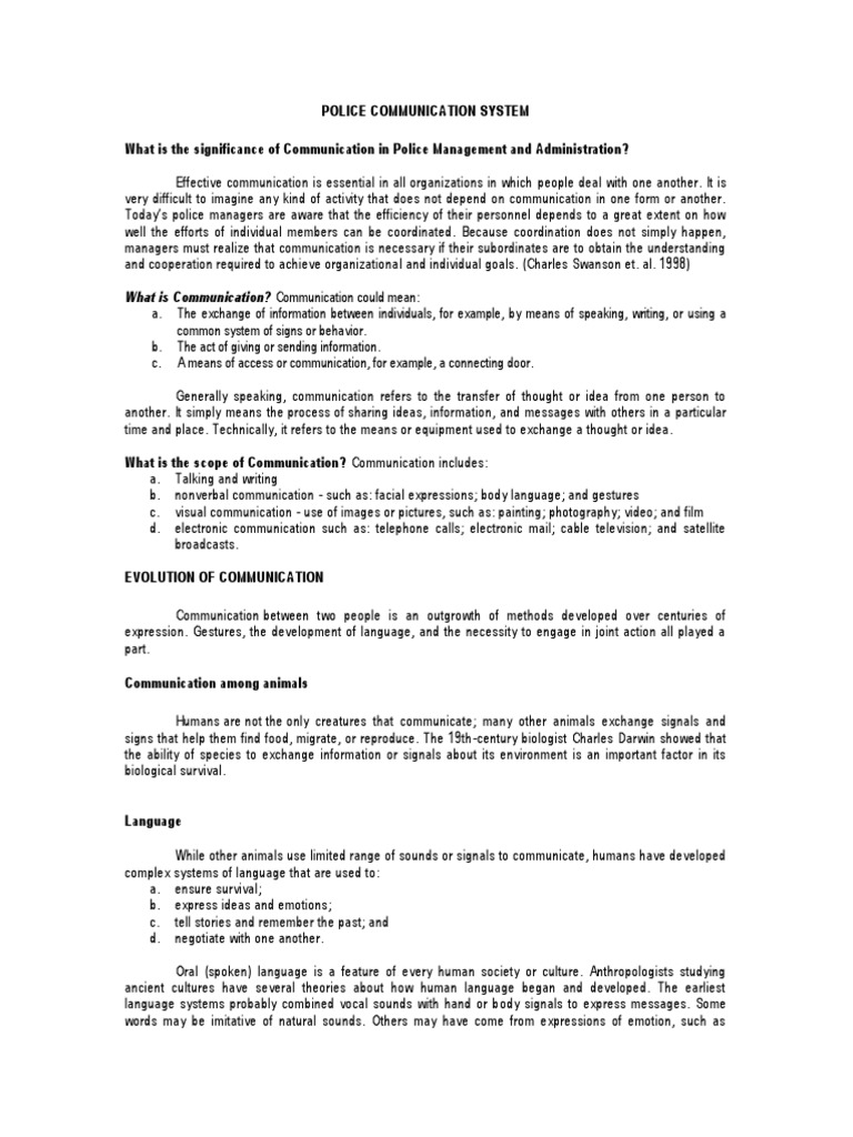 Police Communication System | Telegraphy | Writing