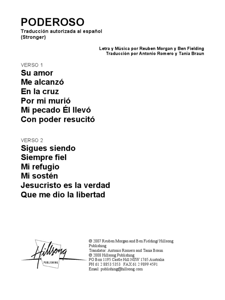 STRONGER - Spanish Official Translation | PDF
