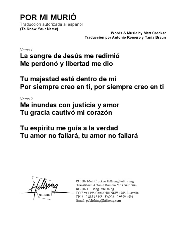 TO KNOW YOUR NAME - Spanish Official Translation | PDF