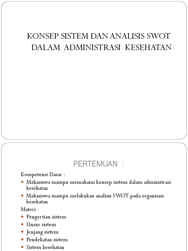 Konsep Sistem&SWOT - 6 | PDF | Karier & Perkembangan | Pengembangan Diri