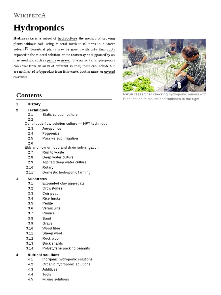 Hydroponics | PDF | Hydroponics | Horticulture And Gardening