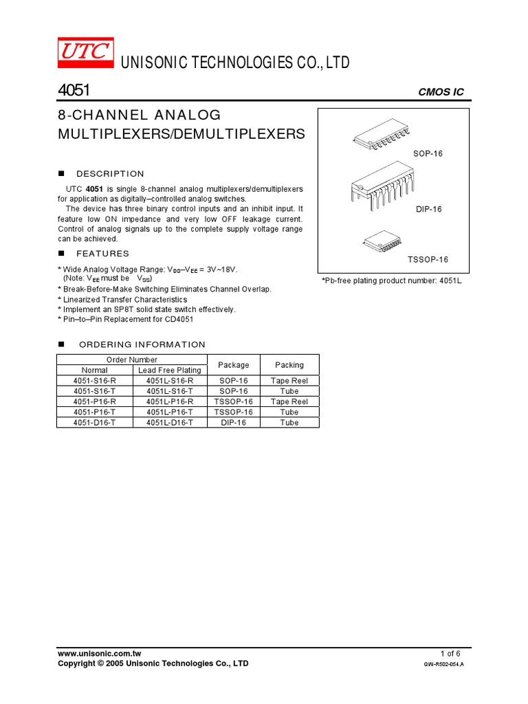 4051 datasheet.pdf | Cmos | Electricity