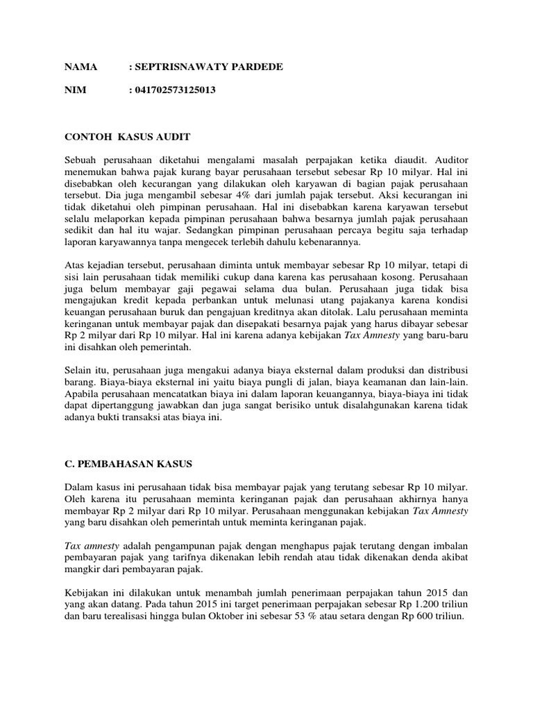 Contoh Kasus Audit | PDF