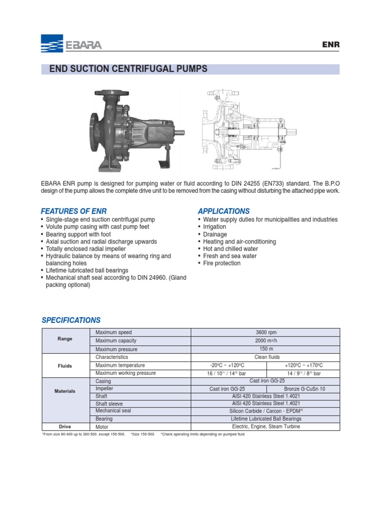 Ebara Pump | PDF | Bearing (Mechanical) | Pump