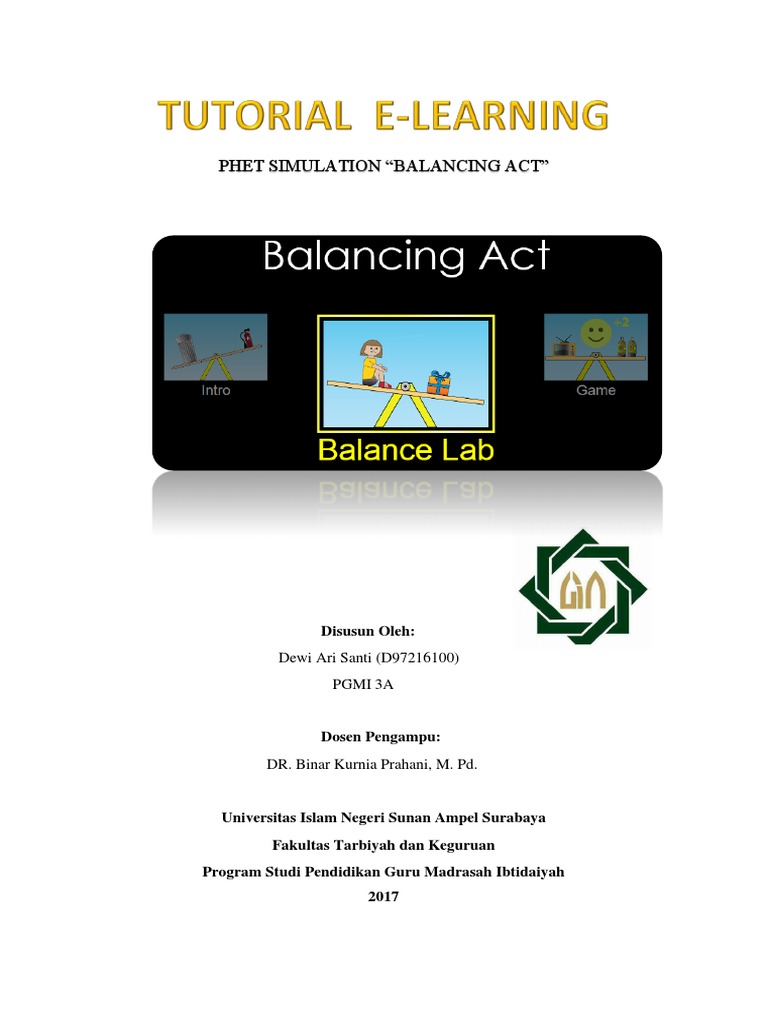 Tutorial E-Learning Phet Simulation Balancing ACT | PDF