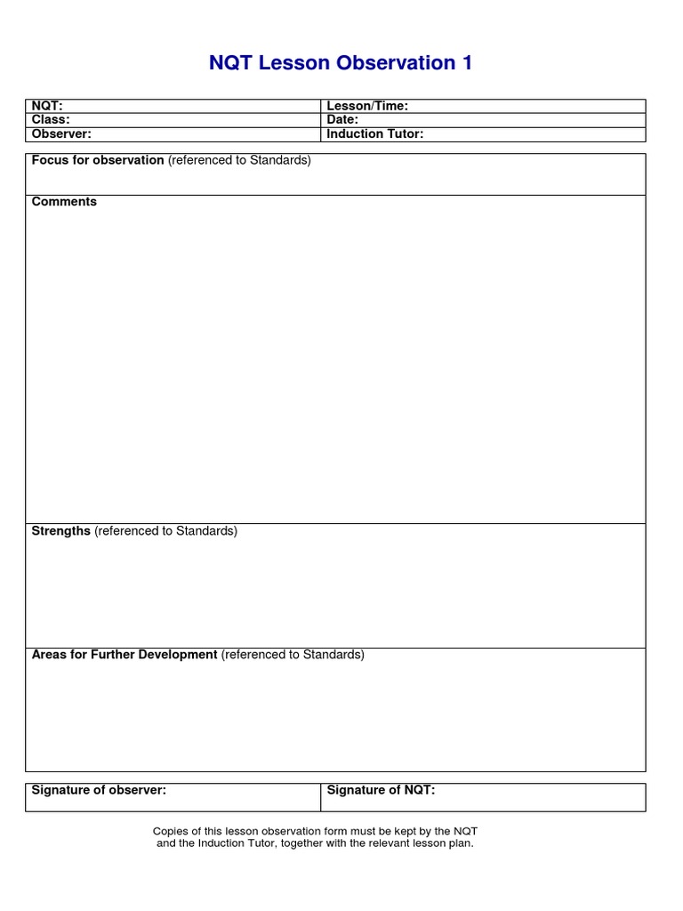 Lesson Observation Form 2017 | PDF | Educational Assessment | Teachers