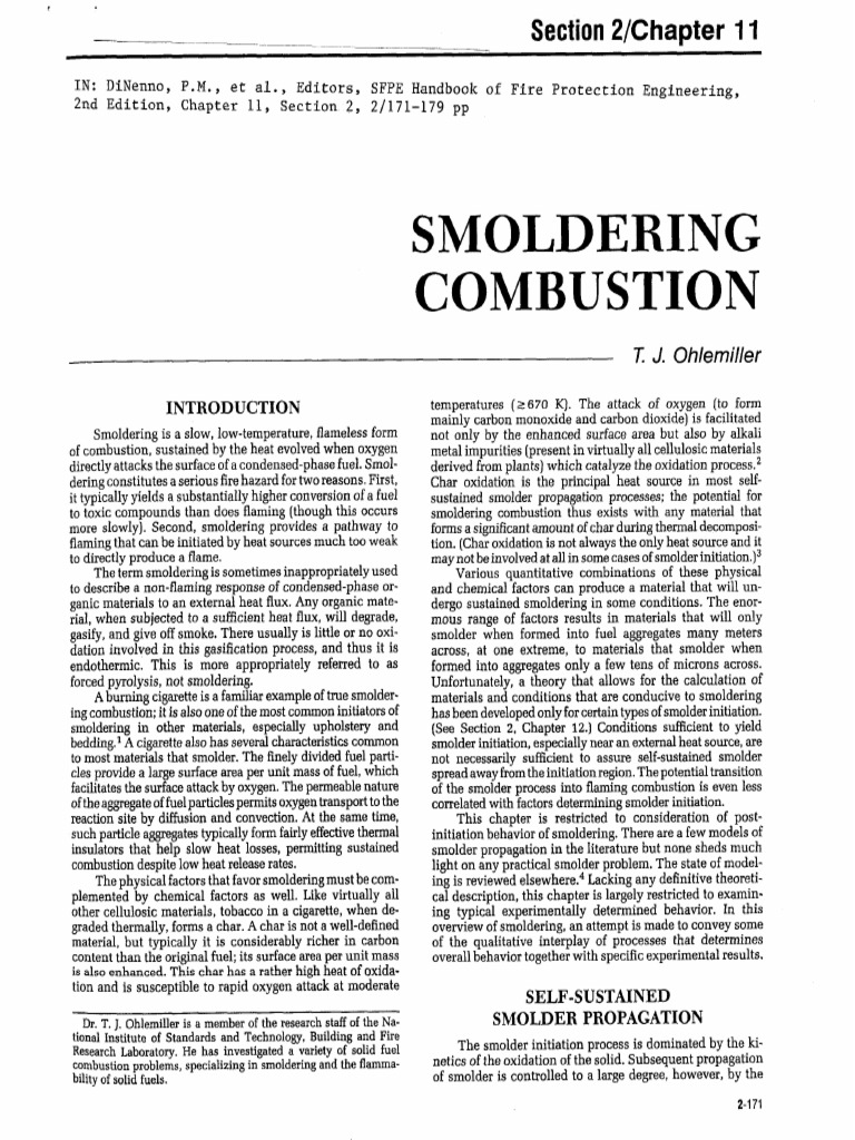 Smoldering Combustion | PDF | Combustion | Oxygen