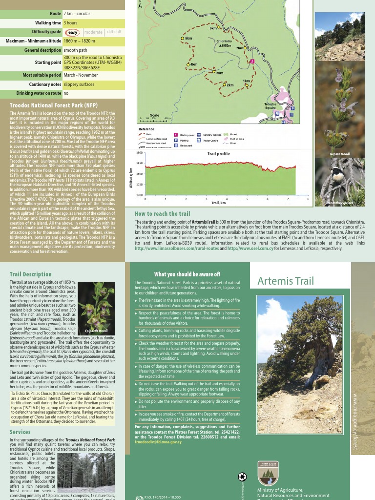 Artemis Trail - Troodos Mountain - Cyprus | PDF | Conservation | Science