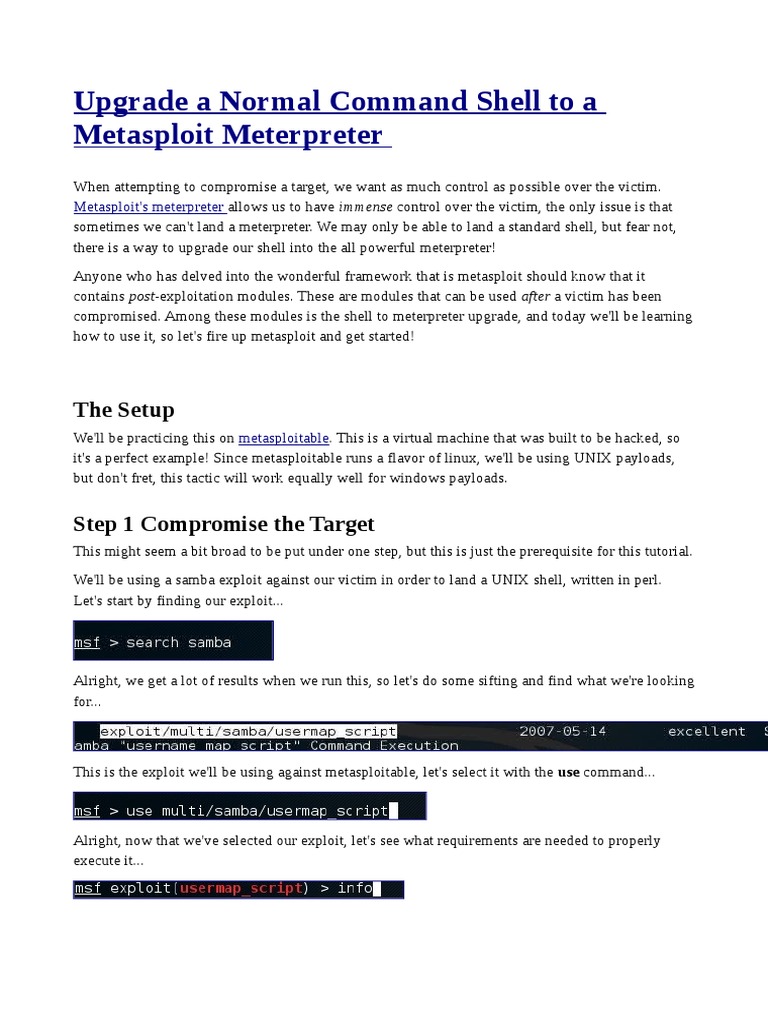 Metasploit Meterpreter Pdf Exploit Computer Security Areas Of Computer Science