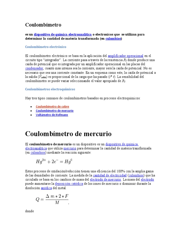 Coulombímetro | PDF | Corriente eléctrica | Electrónica