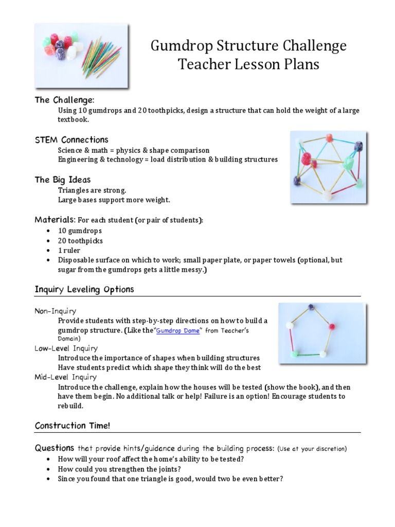EXP-Gum Drop Construction Challenge | PDF | Cognition | Science