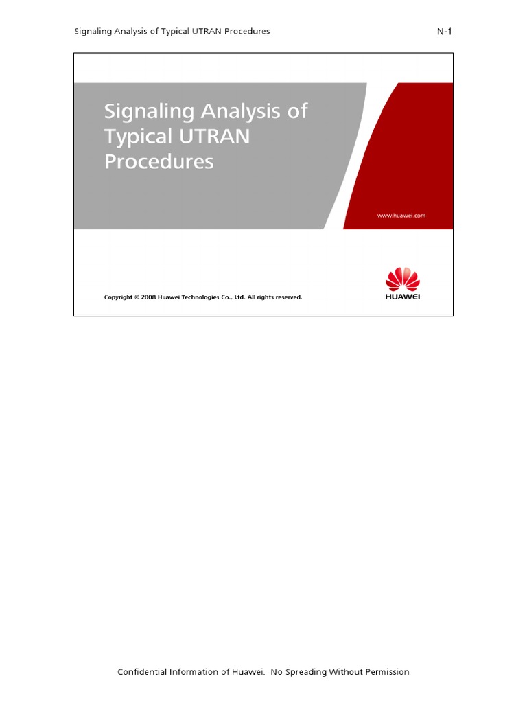 OWO300110 Signaling Analysis of Typical UTRAN Procedures ISSUE1.00 | PDF | High Speed Packet ...