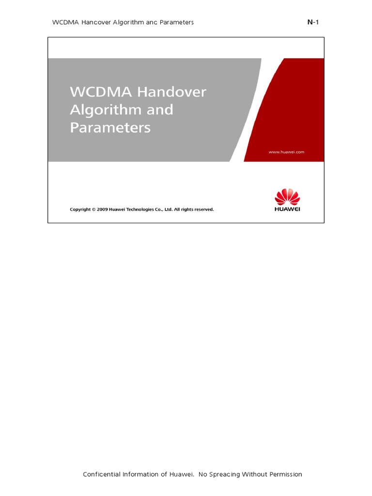 OWO114030 WCDMA RAN12 Handover Algorithm and Parameters ISSUE 1.01 ...