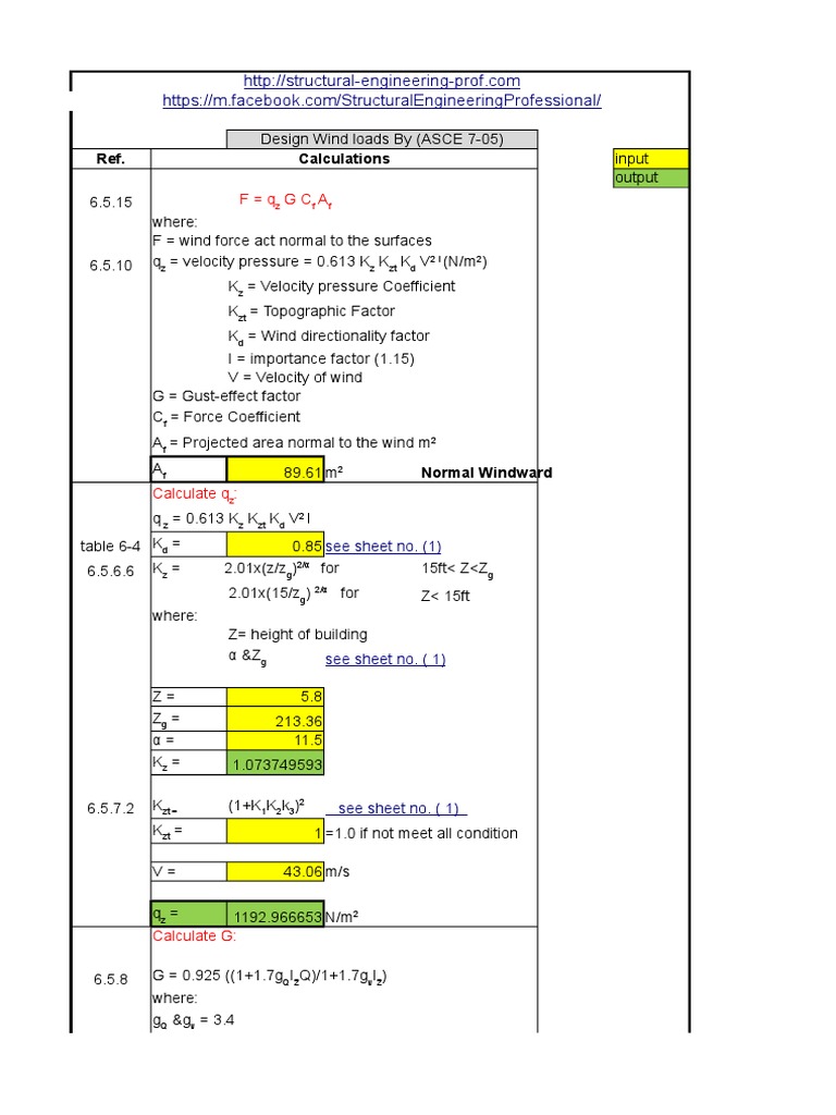 Wind Loads Calculations by ASCE7 05 for Any Building | Applied And ...