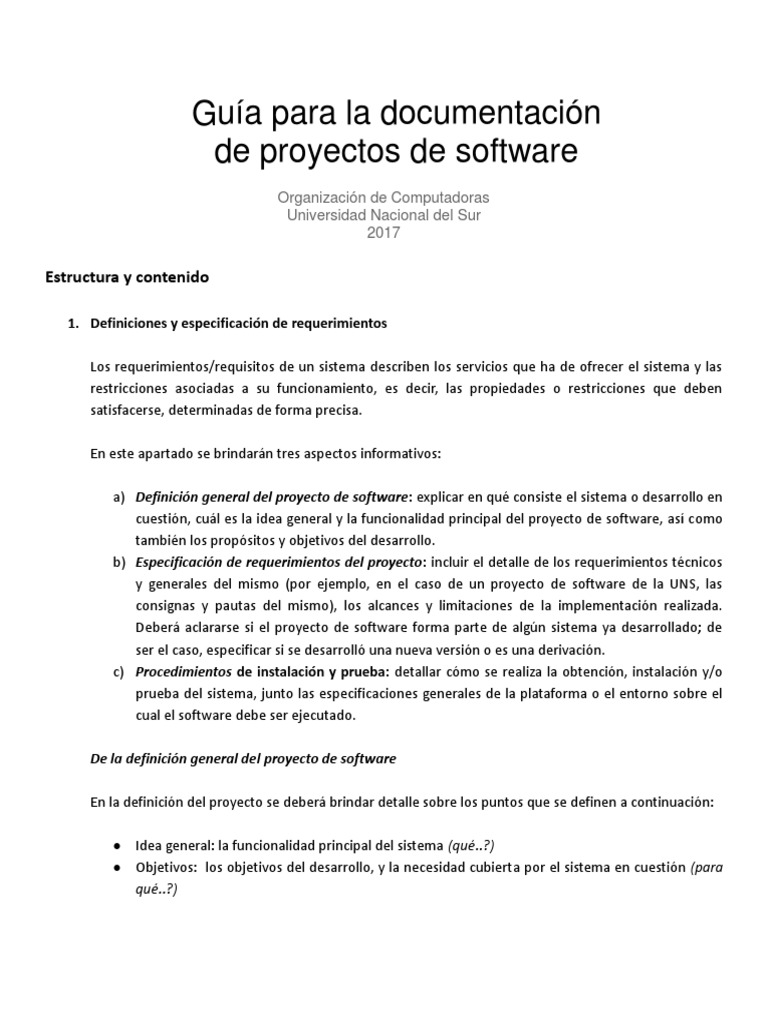 Guia para La Documentacion de Proyectos de Software | Descargar gratis ... Guia para La Documentacion de Proyectos de Software | Descargar gratis ...