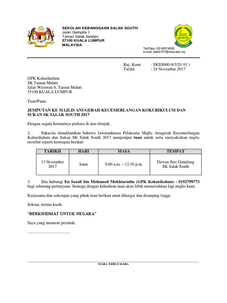 Format Jemputan Vip | PDF