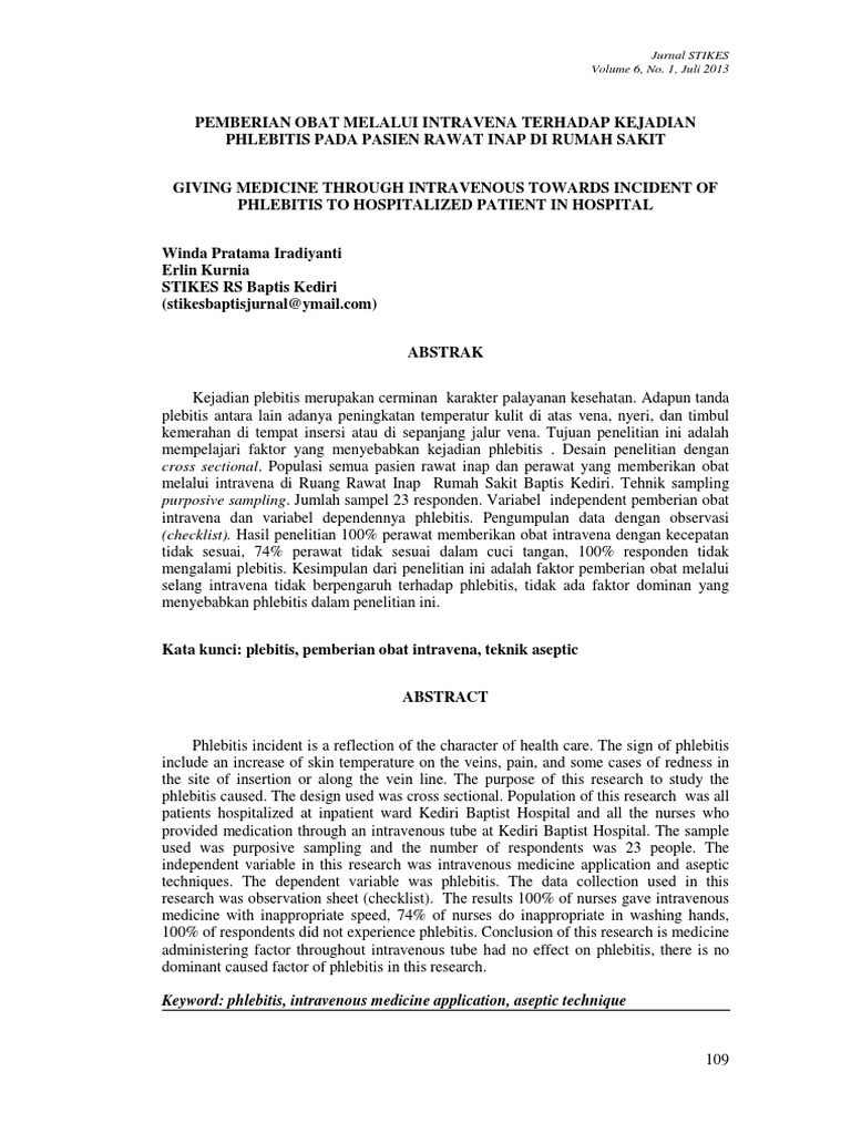 Pemberian Obat Intravena Iv PDF | PDF | Terapi Infus | Angiologi