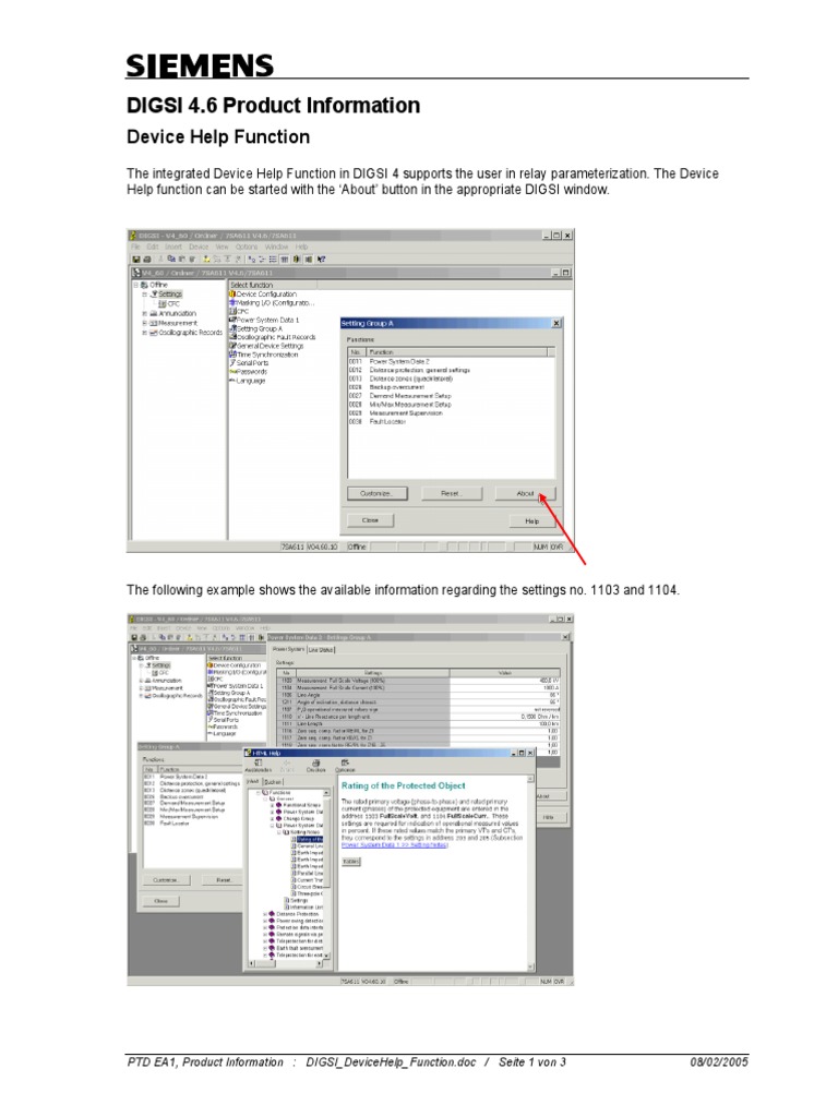 DIGSI DeviceHelp Function | PDF