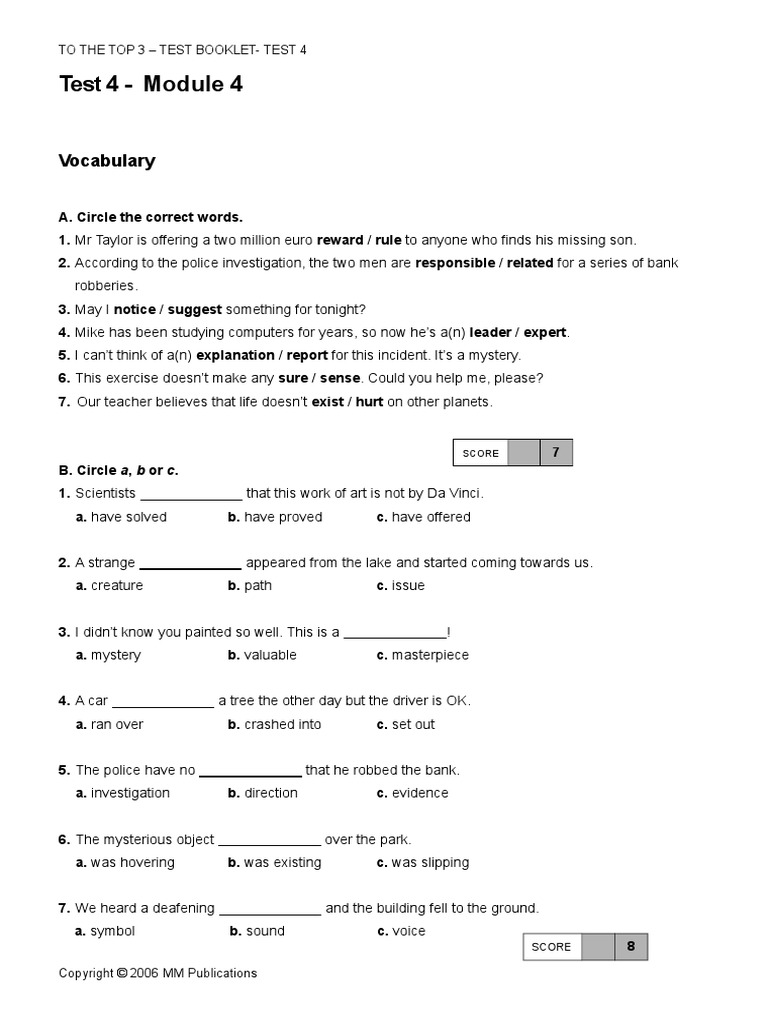 Test 4 - Module 4: Vocabulary | PDF | Burglary