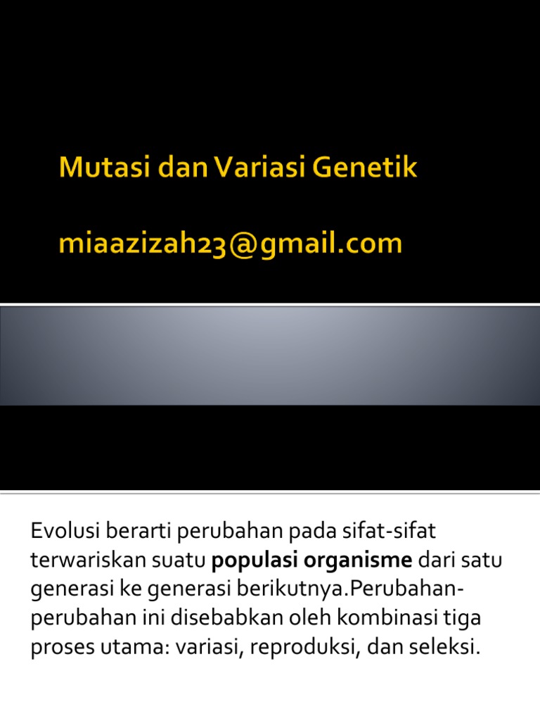 Mutasi Dan Variasi Genetik | PDF