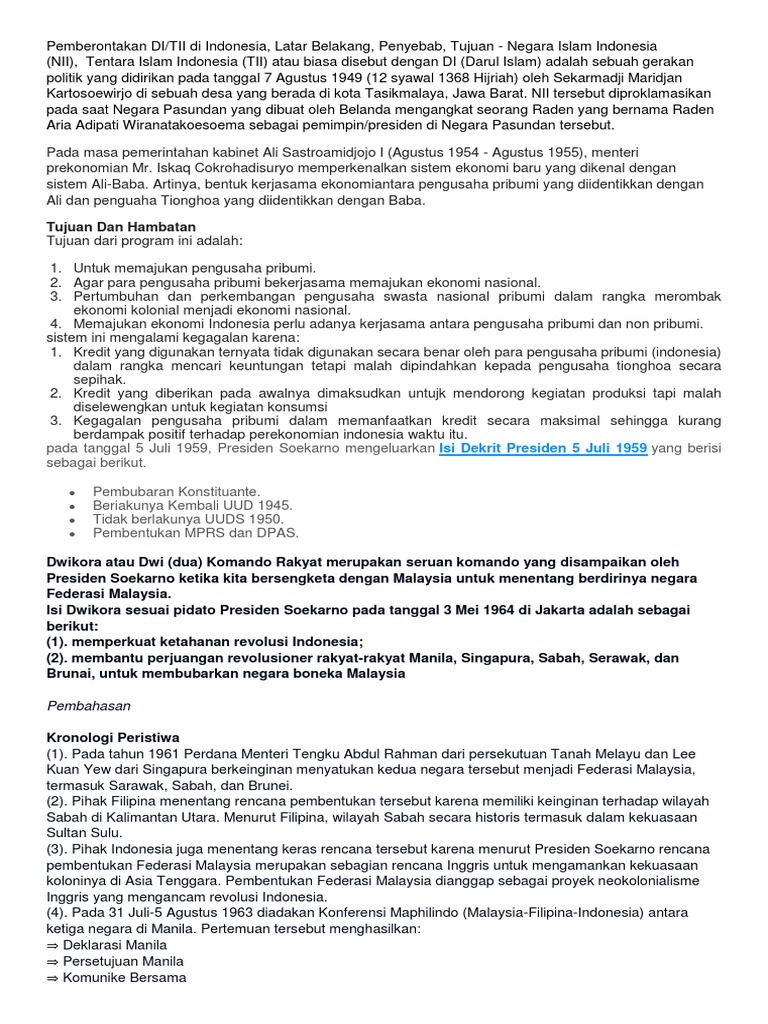 Pemberontakan DI/TII | PDF | Politik