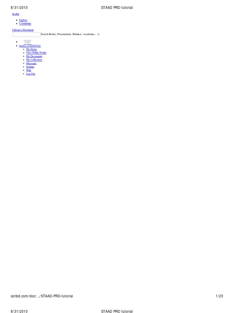STAAD PRO Tutorial | PDF | Scribd | World Wide Web