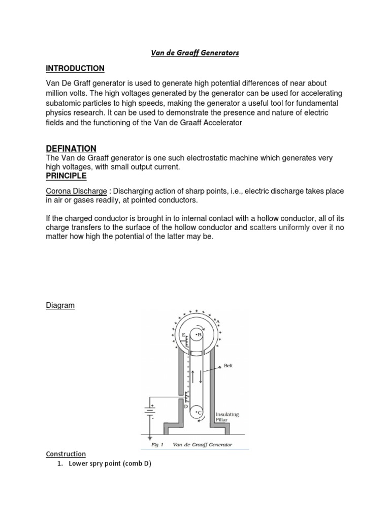 Van De Graaff Generators PDF Transformer Physical, 57% OFF