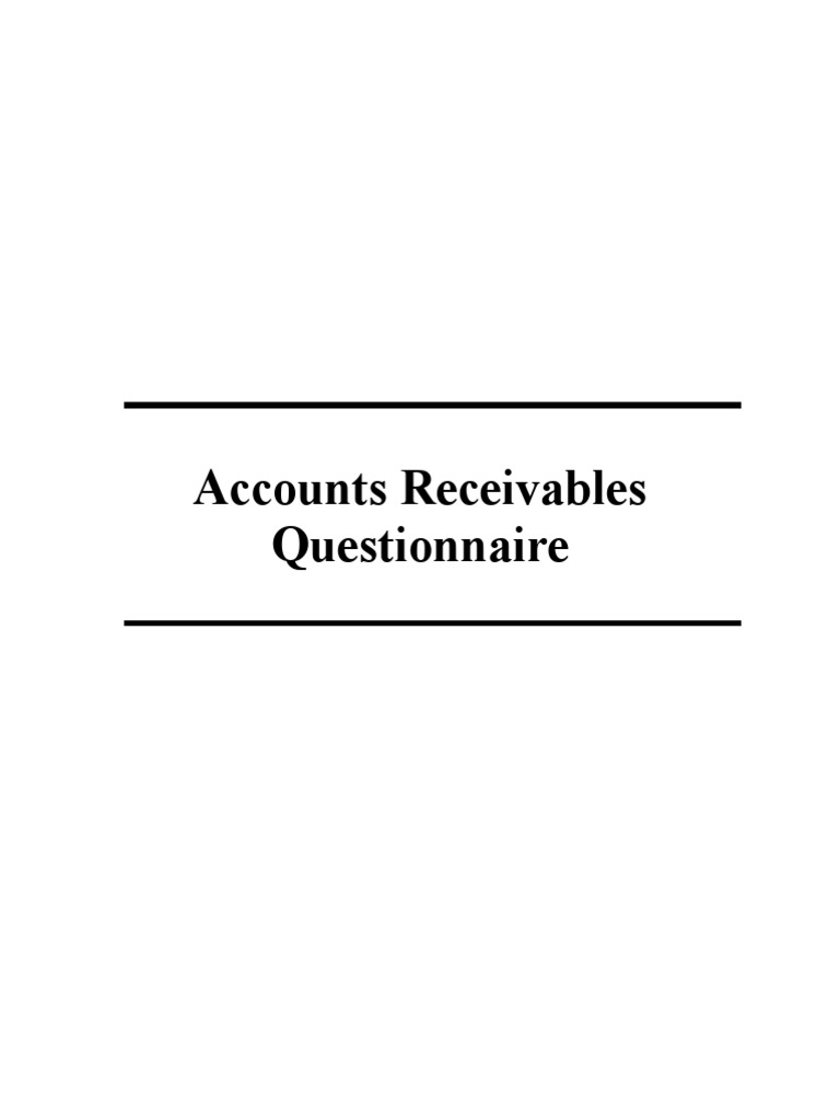 Accounts Receivable Assessment Questionnaire | PDF | Invoice | Receipt