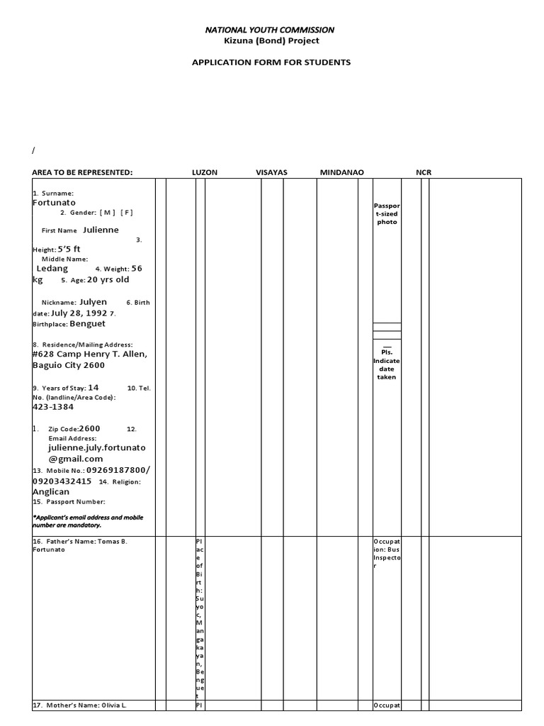 APPLI FORM For Students | PDF | Japan