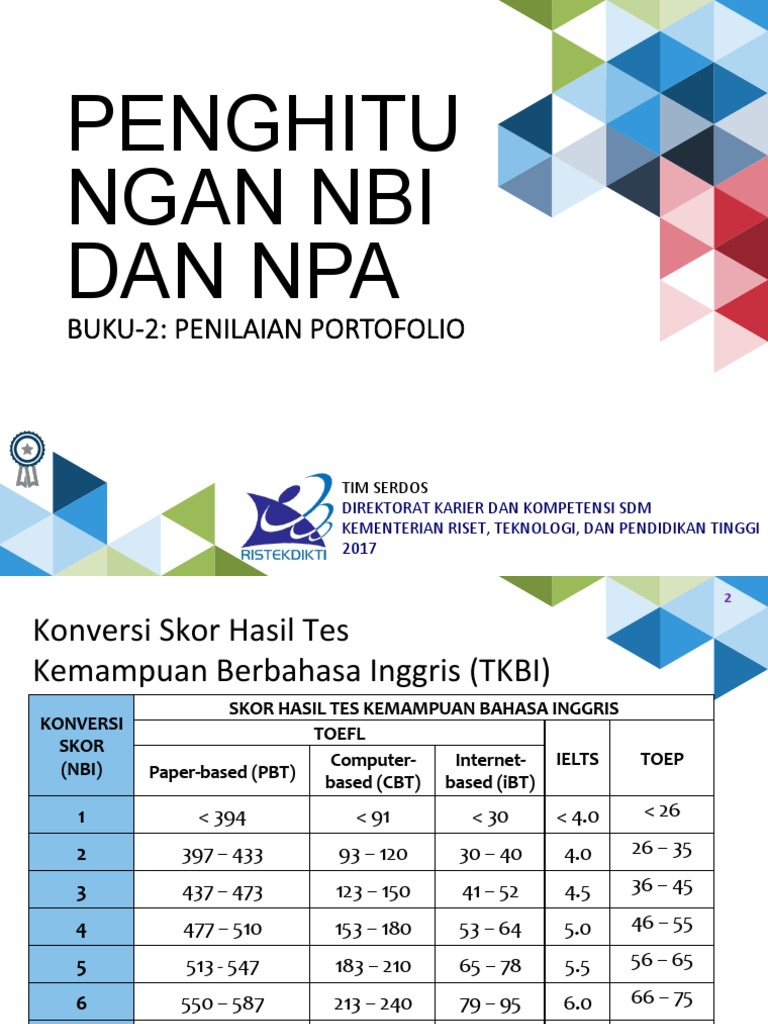 Konversi Skor TKBI dan TKDA Serdos | PDF