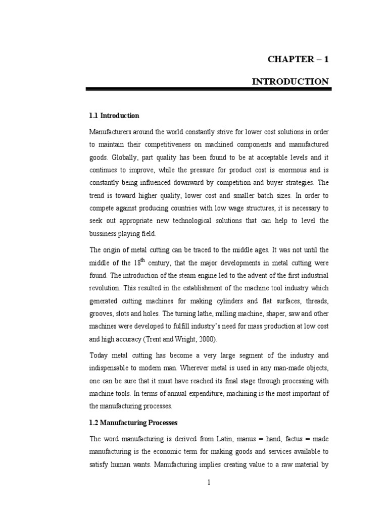 11 Chapter 1 | PDF | Machining | Wear