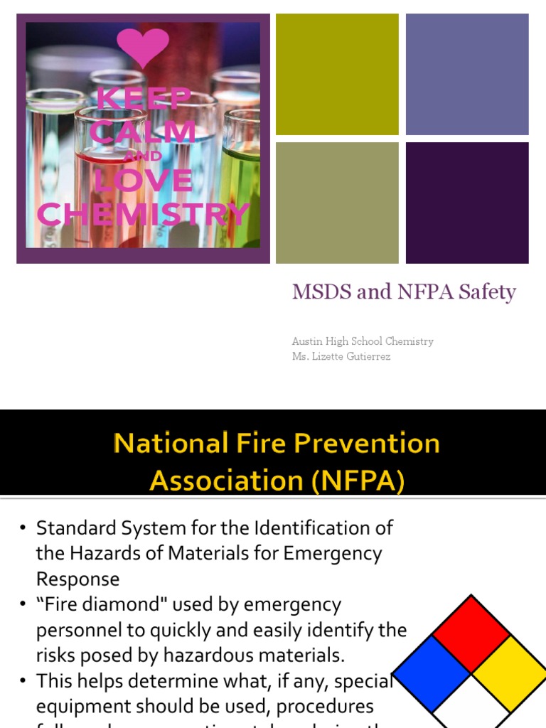 Nfpa Msds and Safety Symbols PPT 2015-2016 | PDF | Prevention | Safety