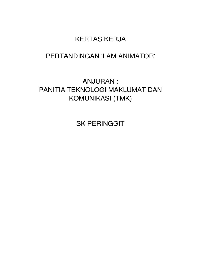 Pertandingan Animasi SK Peringgit | PDF | Game & Aktivitas