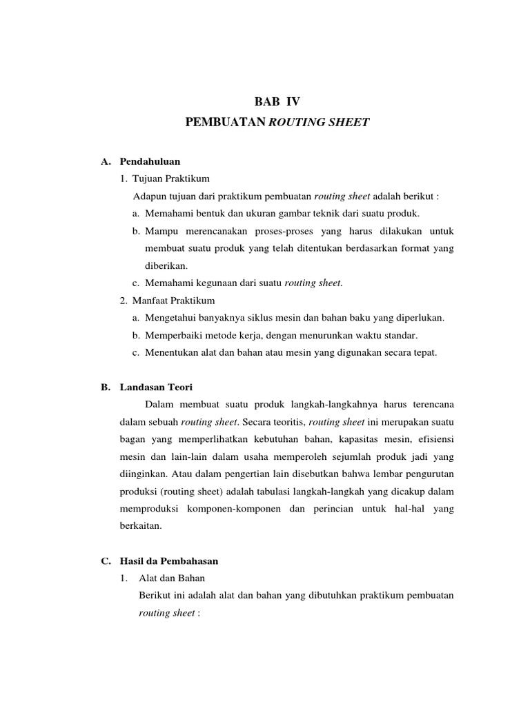 Job Routing Sheet | PDF