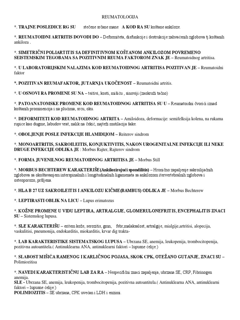 REUMATOLOGIJA | PDF