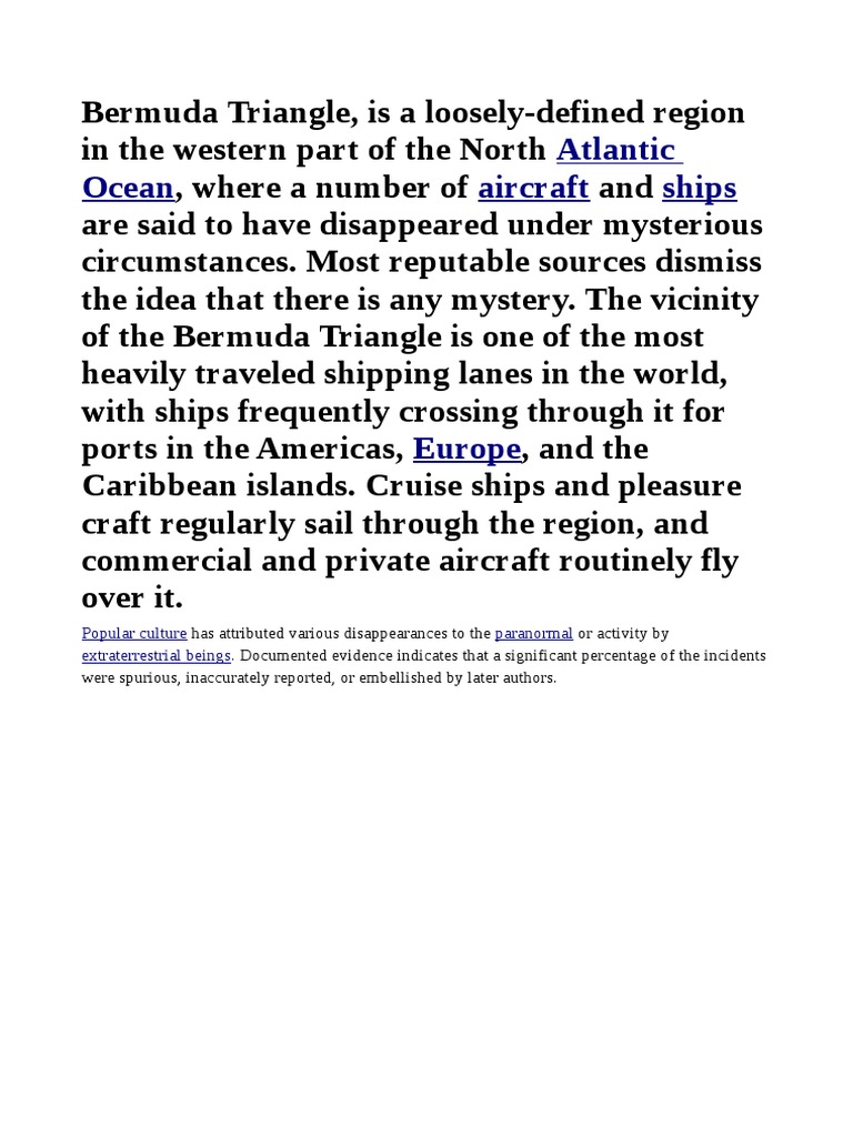 Bermuda Triangle | PDF