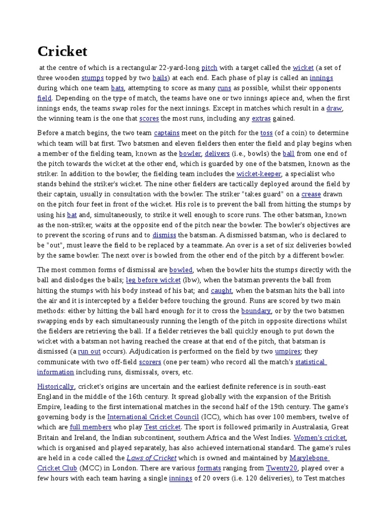 Laws of Cricket | PDF | Cricket | Bowling (Cricket)
