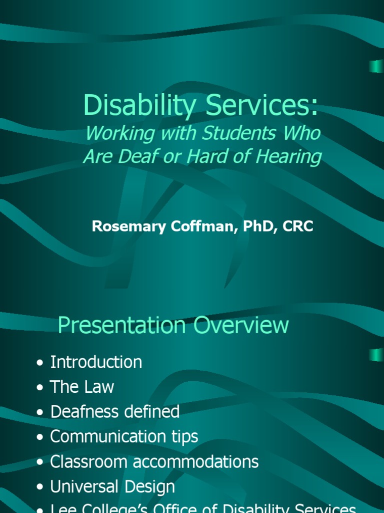 Disability Services:: Working With Students Who Are Deaf or Hard of ...