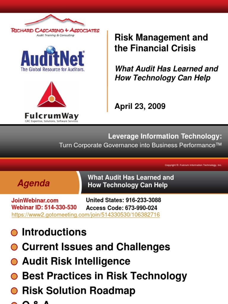 AuditNet Fulcrum April 23 Presentation - 042309 | PDF | Internal Audit ...