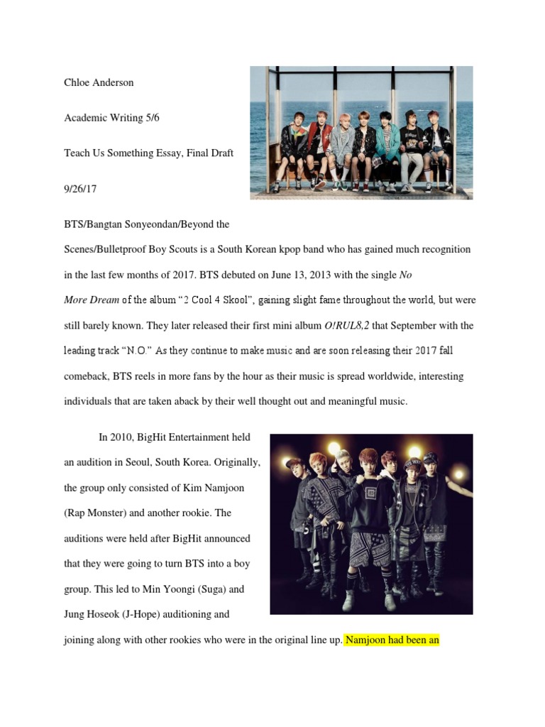 Bts Final Draft | Download Free PDF | Entertainment (General) | Leisure