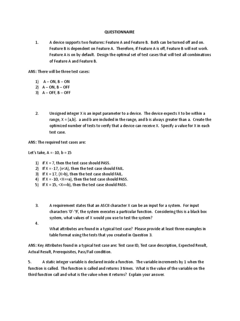 Questionnaire | PDF | Computer Network | Scope (Computer Science)