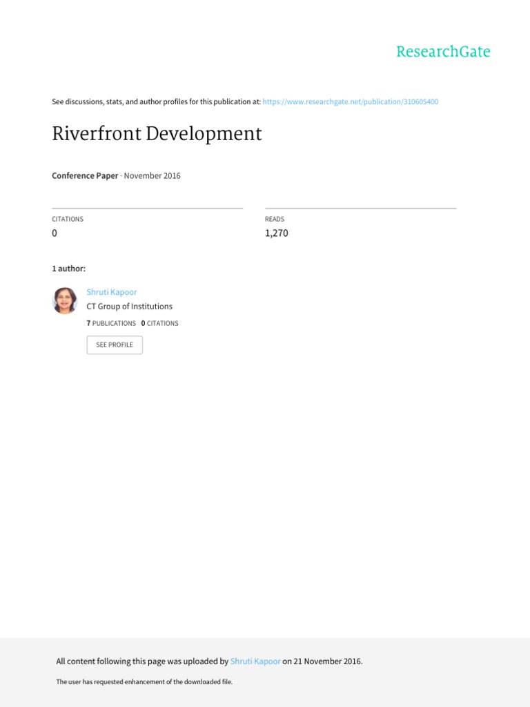 Riverfront Development | PDF | Conservation | Nature
