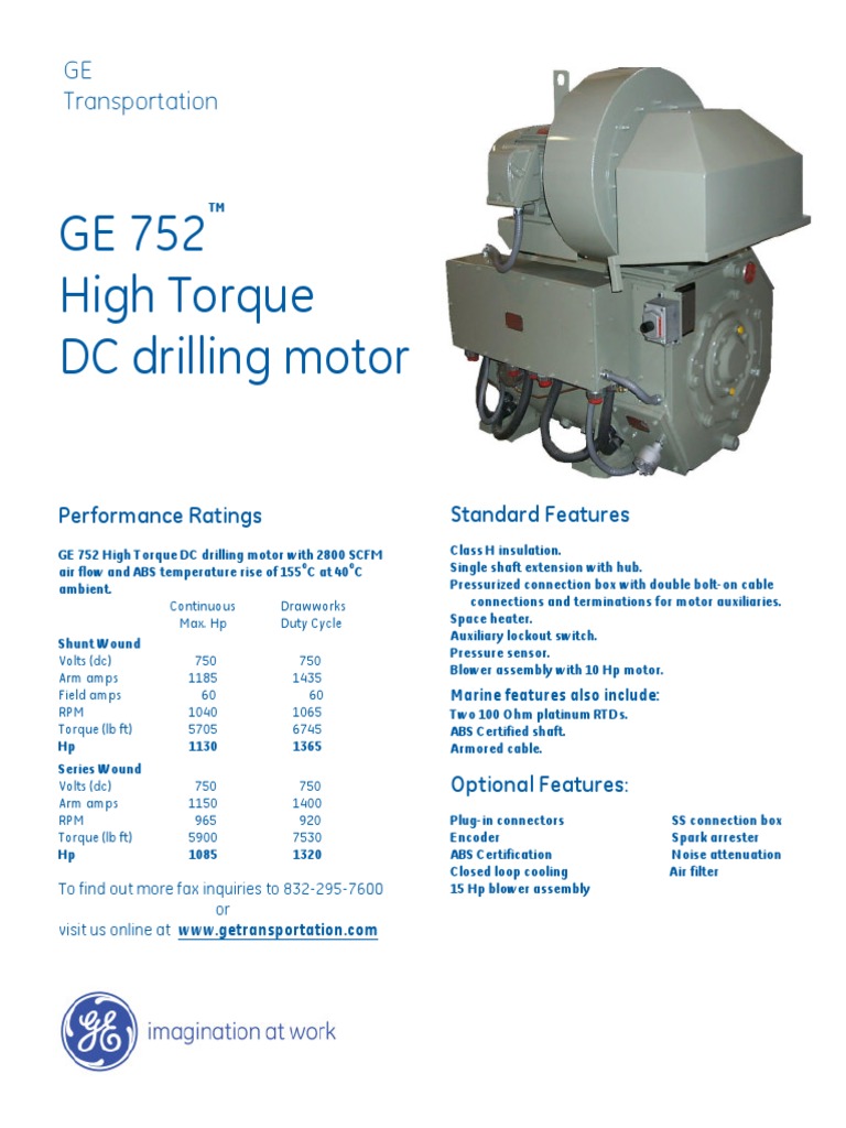 Electric Motor GE 752 - Data - Sheet | PDF | Machines | Electromagnetism