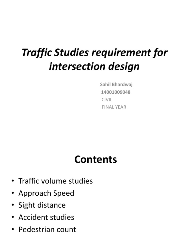 Traffic Studies for Intersection Design | PDF | Traffic Collision | Traffic