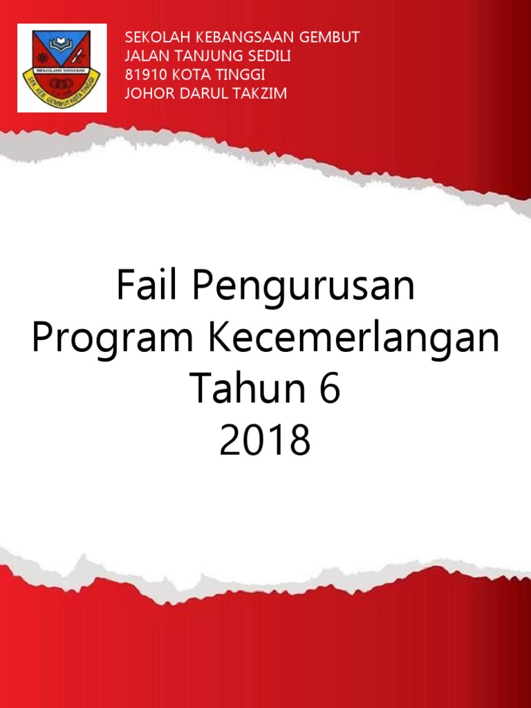 Divider Fail Pengurusan Prog Kecemerlangan Tahun 6 2018 | PDF